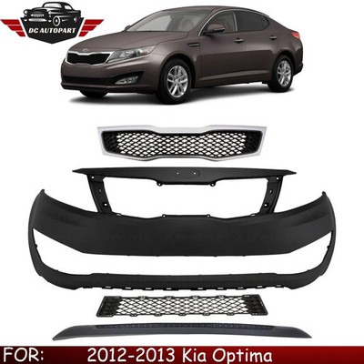 Front Bumper Cover Primed Plastic & Grille Assembly For 2012-2013 Kia ...