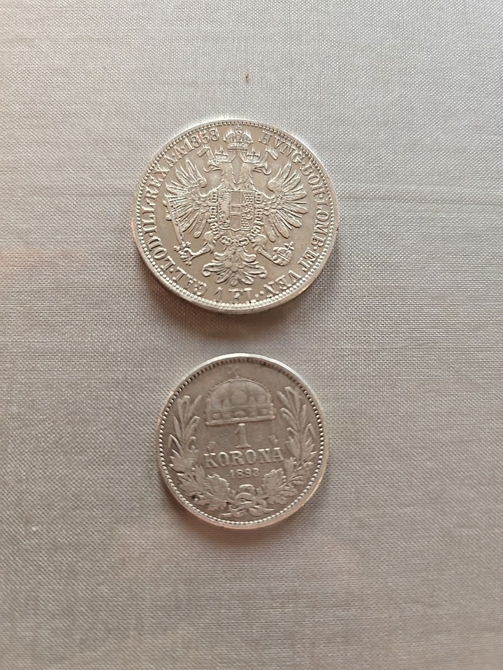 1 Florin 1858 A 1879 Österreich/Ungarn 900er Silber 1 Korona 1898 VZ ...