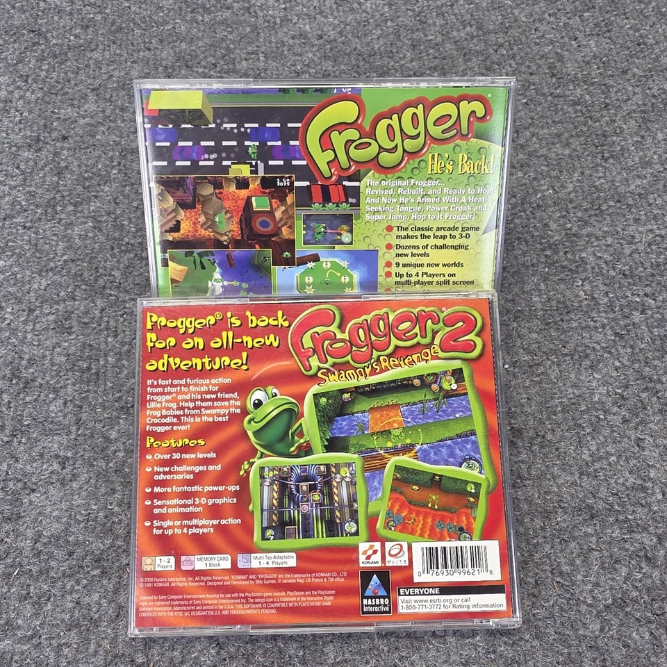 PlayStation PS1 Frogger and Frogger 2: Swampy's Revenge Black Label CIB ...