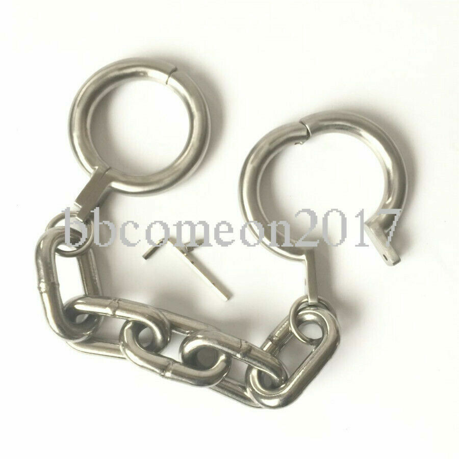 Heavy 1.6cm Thick Stainless Steel Fetter Bondage Shackle Ankle Cuffs ...