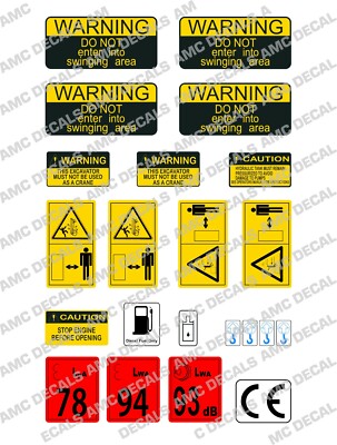 TAKEUCHI MINI DIGGER SAFETY WARNING DECAL STICKER SET | eBay