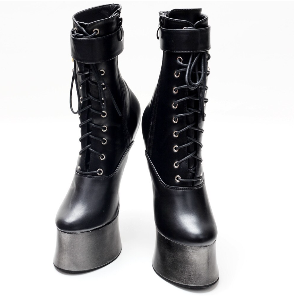 Pony play hoof heel 7" heelless fetish lockable sissy cosplay punitive ...