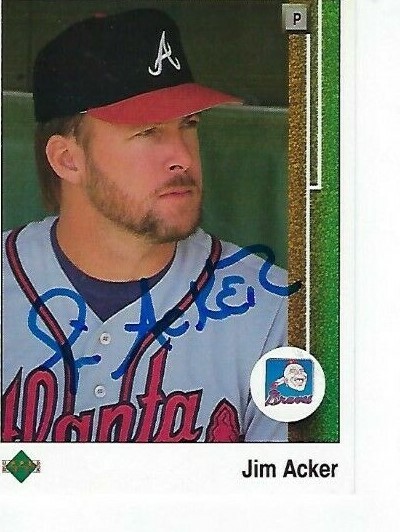 JIM ACKER SIGNED 1989 UPPERDECK #52 - ATLANTA BRAVES | eBay