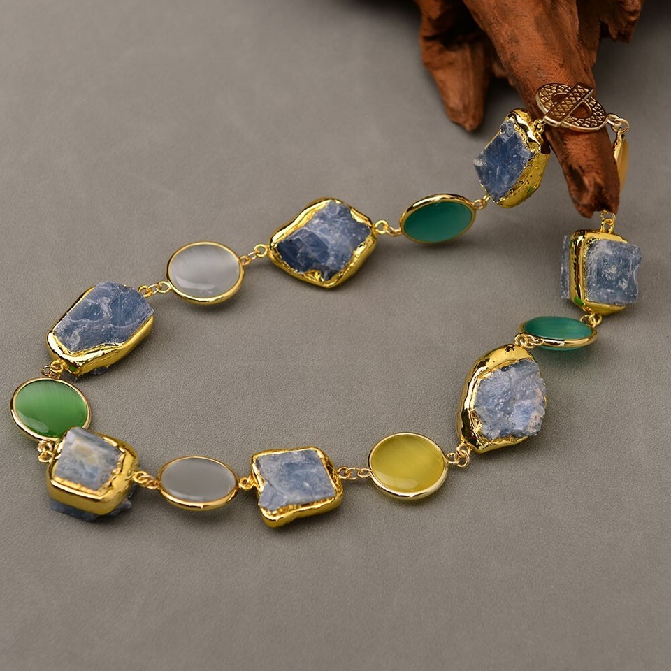 Natural Blue Iolite Cordierite Stone Rough Mix Color Cat eye Chokers ...