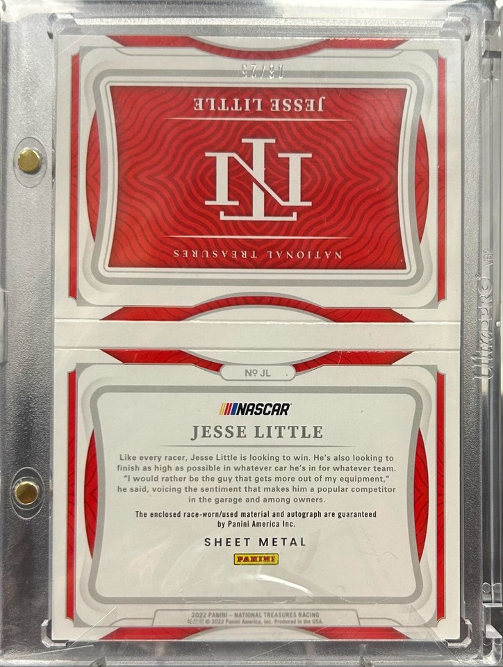 2022 National Treasures Racing Jesse Little Sheet Metal Booklet /25 | eBay