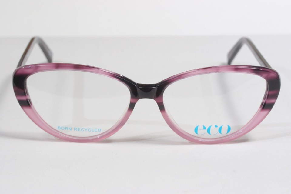 New Women's Eco by Modo Pink Striped Riga Cat Eye 55/15/140 Eyeglasses ...