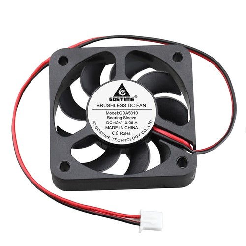 12V 50mm x 10mm 2 Pin CPU Brushless Cooling Fan PC Cooler Heat Sink RPM ...