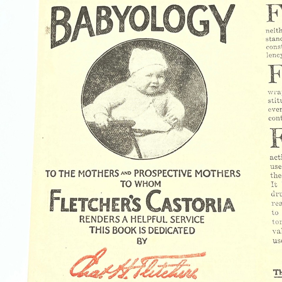 1917 Babyology Booklet Fletcher’s Castoria Baby Castor Oil Promo AC3 | eBay