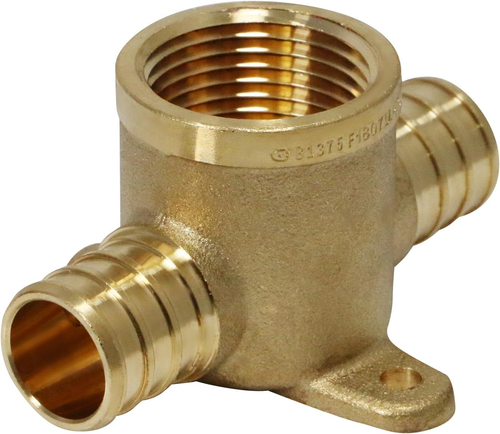 10 Pieces 3/4" Pex Female Tee Drop Ear, Brass Crimp Fitting - Brass ...