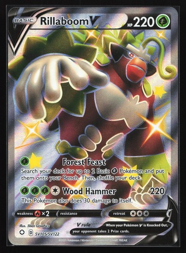Pokemon Rillaboom V SV105 Shining Fates Ultra Rare Full Art Holo NM | eBay