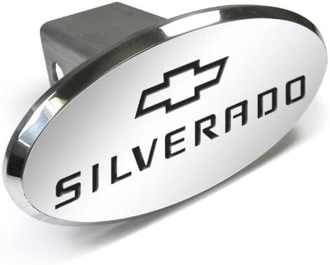 Chevy Silverado Engraved Oval Chrome Aluminum Tow Hitch Cover Official ...