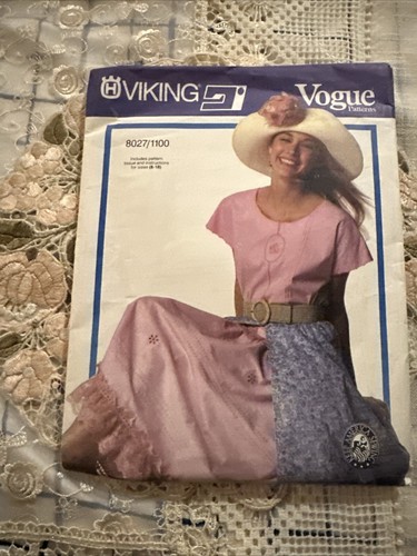 Viking Vogue #8027 1100 Sewing Pattern Misses Top Skirt 8 10 12 14 16 ...