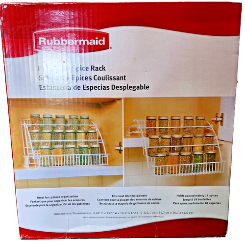 VTG Rubbermaid Pull Down Spice Rack 18 Jar Holder New Sealed 2007 ...
