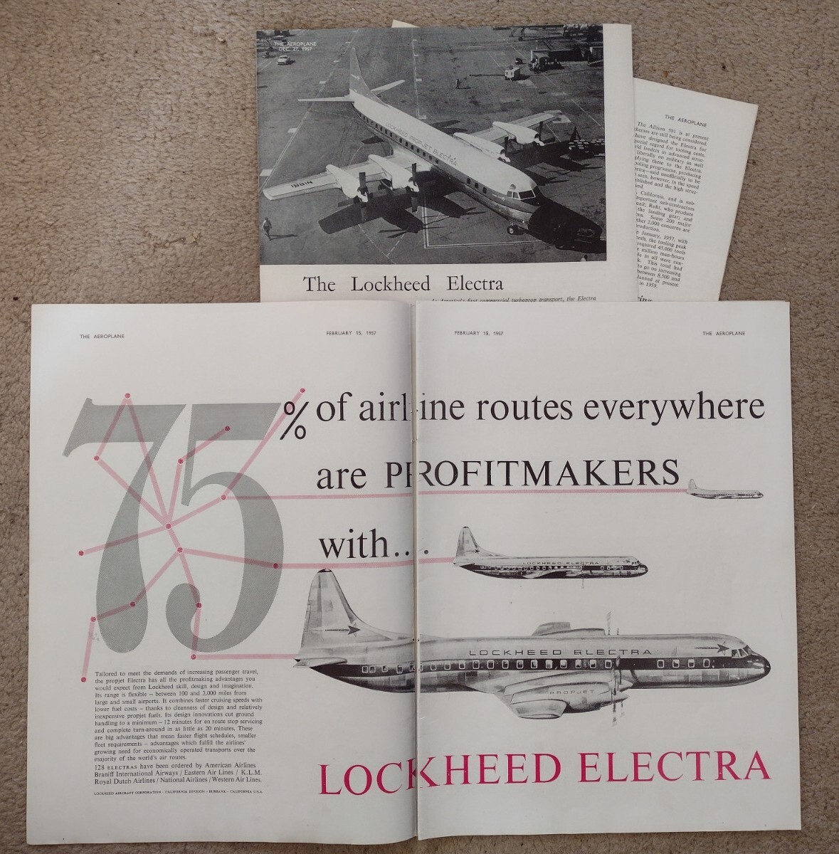 Lockheed Electra, The Aeroplane 1957 - 8pg + | Grelly UK