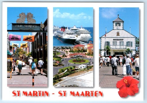 St. Martin St. Maarten multiview Antilles West Indies Philipsburg 4x6 ...