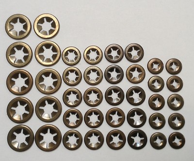 Retaining Push on Lock Washers 40 piece 10 of each 3mm, 4mm, 5mm & 6mm ...