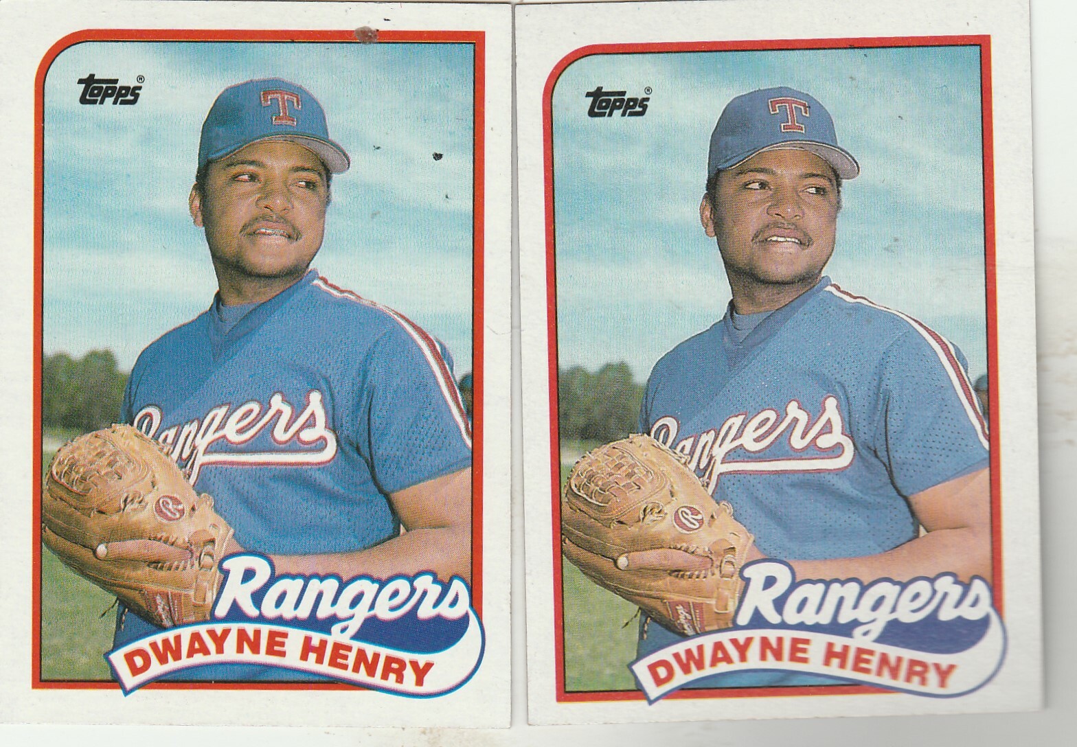 FREE SHIPPING-MINT-1989 Topps #496 Dwayne Henry Rangers-2 CARDS PLUS ...
