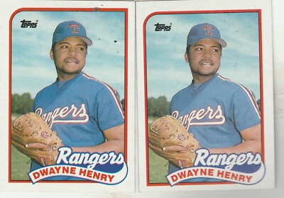 FREE SHIPPING-MINT-1989 Topps #496 Dwayne Henry Rangers-2 CARDS PLUS ...