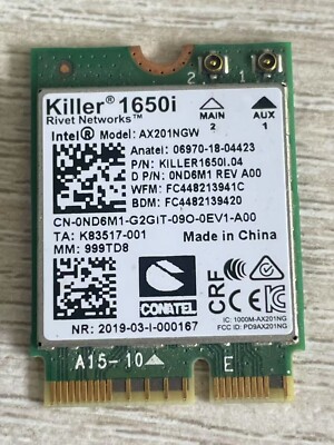 Killer 1650i AX201NGW LAN WIFI 6 Bluetooth 5.0 Mini PCI Module Wireless ...