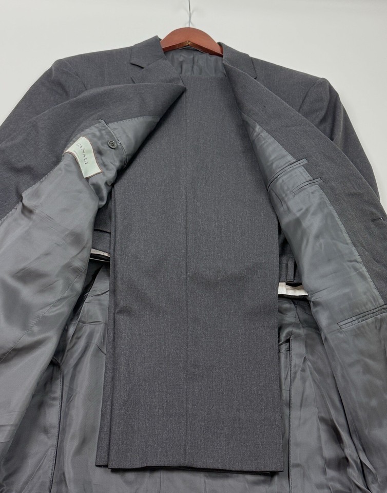 CANALI New Label Modello 13290 Two Button Suit Size 46 L Charcoal #931 ...