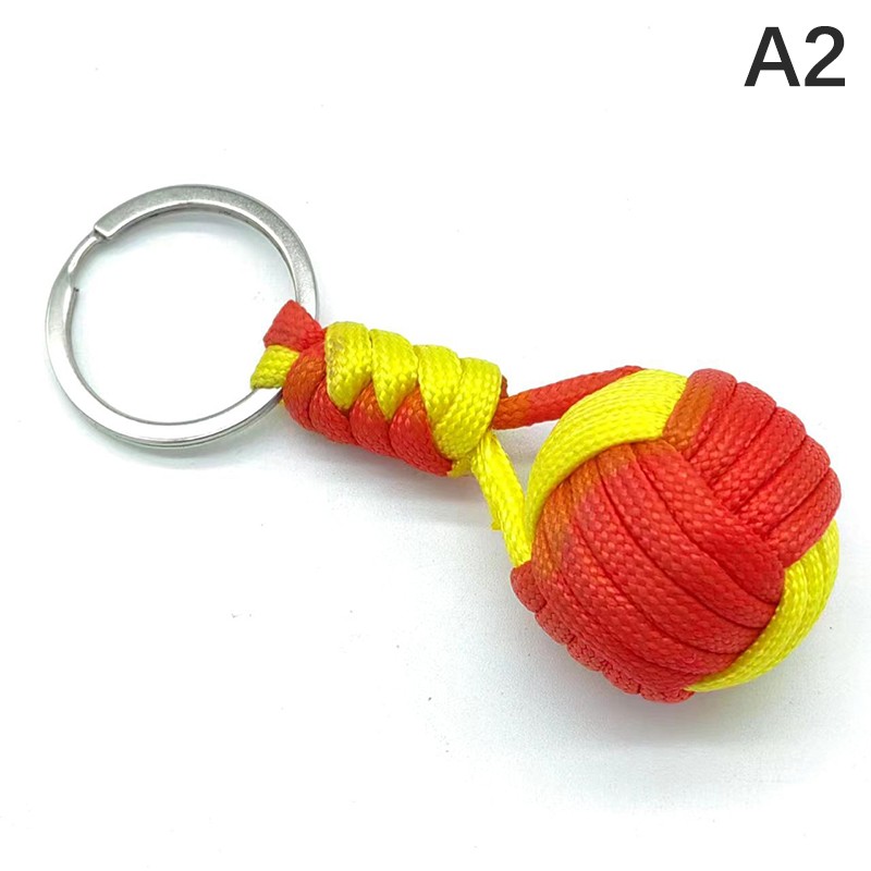 Woven Rope Ball Keychain Lanyard Key Ring Monkey Fist Key Chains ...
