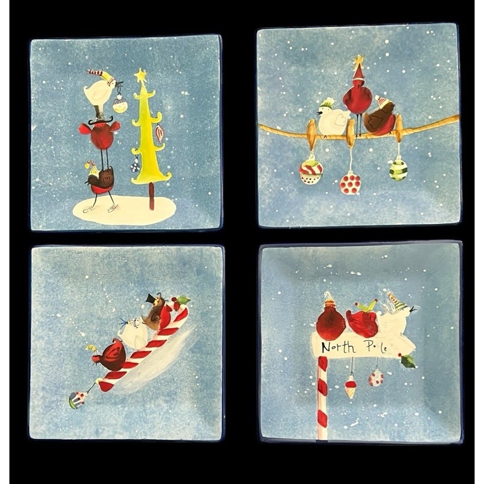 Oneida Frosty Feathers By Debbie Taylor-Keman 4 Salad/Dessert Plates ...