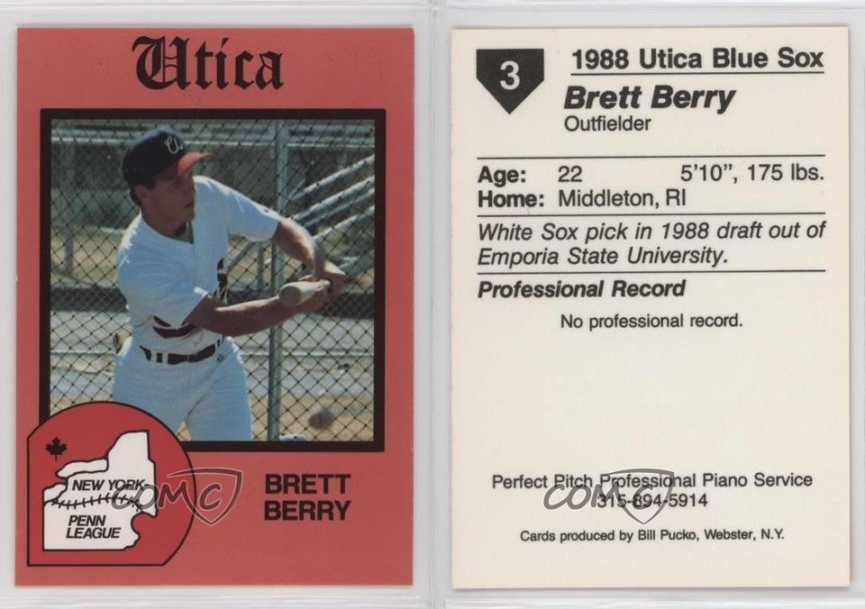 1988 Bill Pucko Utica Blue Sox Brett Berry #3 8d2 | eBay UK