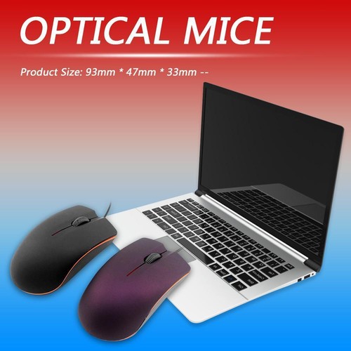 USB Wired Optical Mouse for Desktop Laptop Computer PC 3 Buttons ...