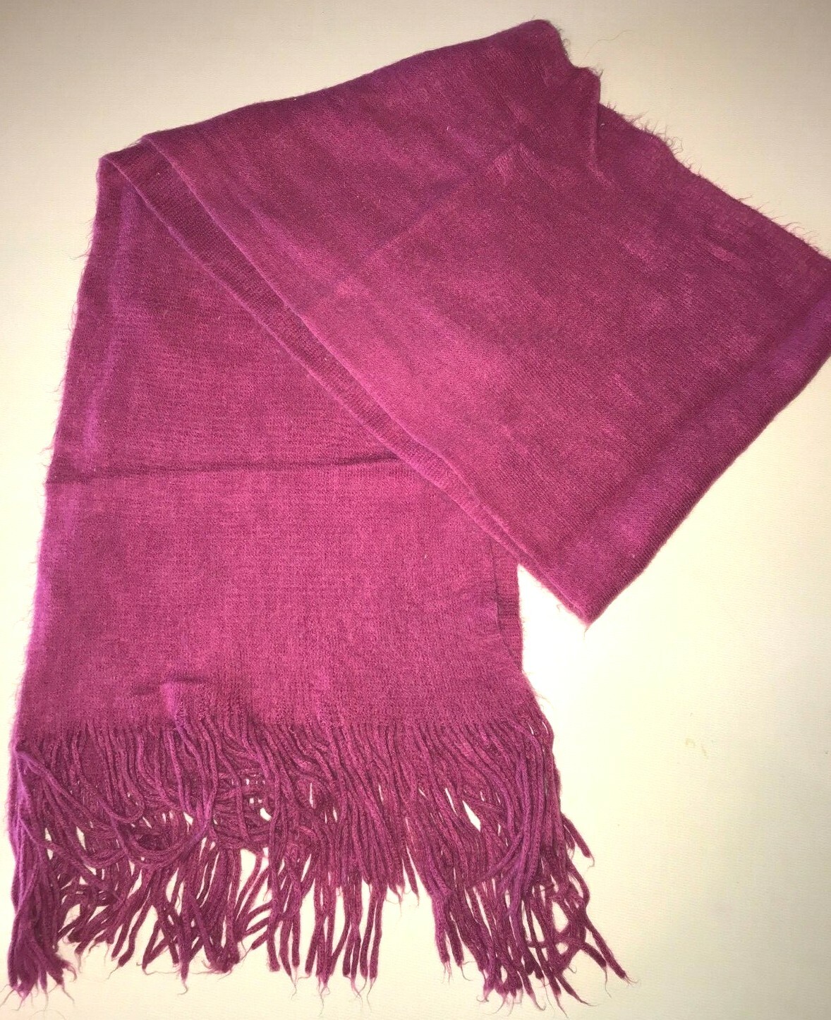 womens DARK PINK/PURPLE WINTER SCARF fringe trim by RIKKA one size fits ...