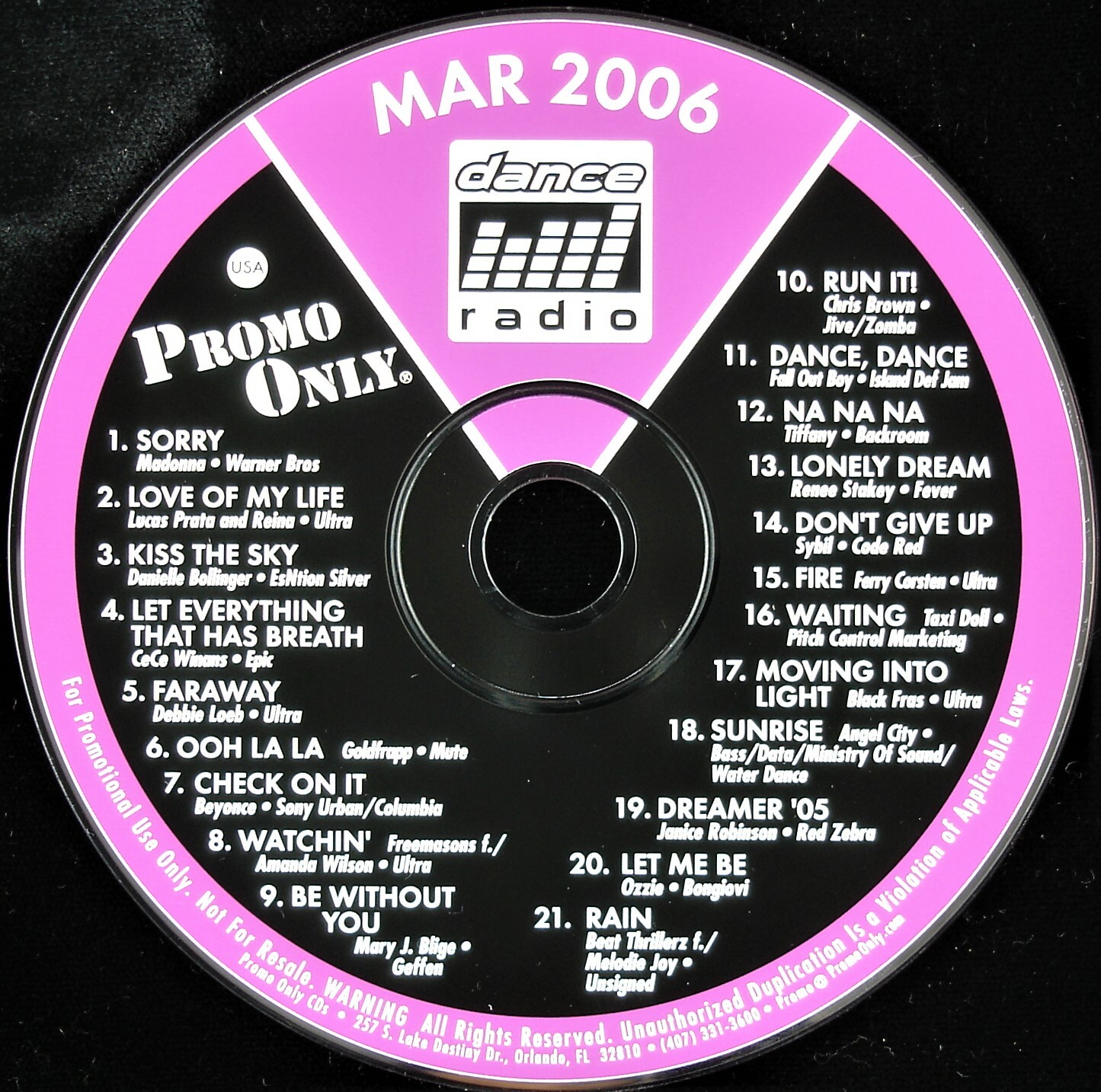 PROMO ONLY "DANCE RADIO MARCH 2006" DJ PROMO CD COMPILATION MADONNA ...