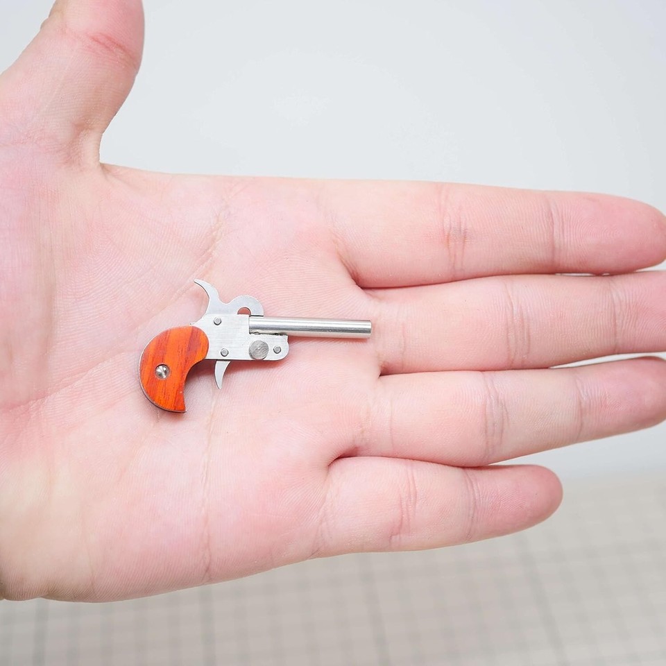 Miniature Derringer 2mm Pinfire Gun Key chain Model with Bullet Shells ...