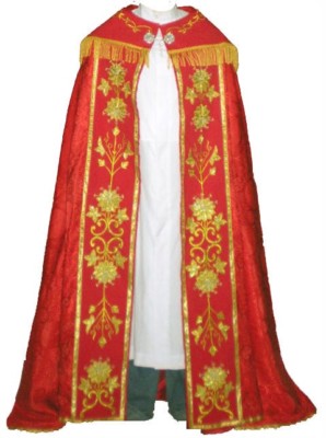Red Cope Vestment Satin Lined Catholic High Mass Priest Clergy ...