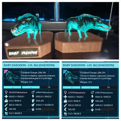 ARK ASCENDED PVE OFFICIAL PAIR BABY DAEODON TRON 40K FOOD PC/XBOX/PS5 ...