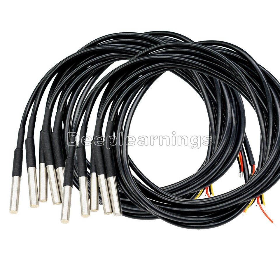 10PCS Waterproof Digital Thermal Probe or Sensor DS18B20 For Arduino ...