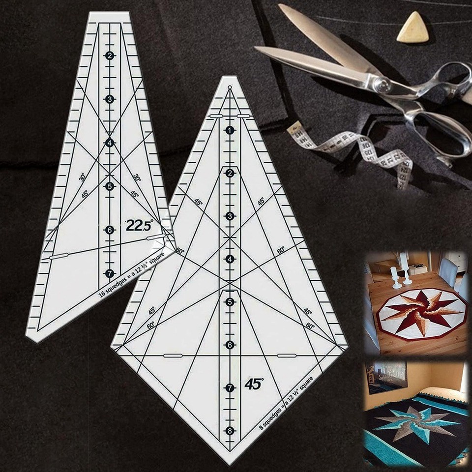 Acrylic Sewing Patchwork Ruler Squedge 22.5°/45° Sewing Template ...