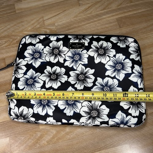 KATE SPADE New York Laptop Sleeve Floral Black 13.5"x10"x1" Padded ...
