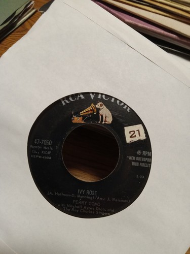 Perry Como 45 Just Born (To Be Your Baby)/Ivy Rose 7050 VG+ 1957 | eBay