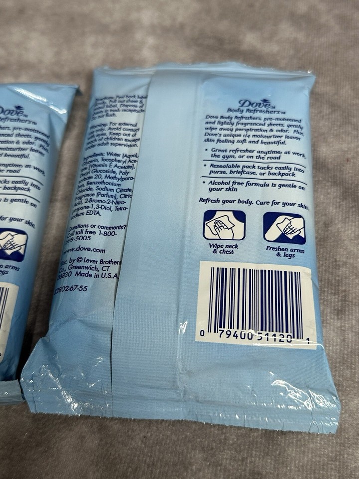 Rare dove body refreshers body deodorant sheets no alcohol free ...