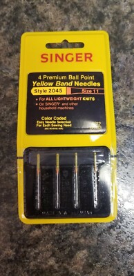 Singer Premium Ball Point Yellow Band Needles Size 11 #2045 Set of 4 | eBay