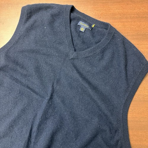 Club Room Sweater Vest Cashmere Mens L Blue V Neck Knit Soft Casual ...