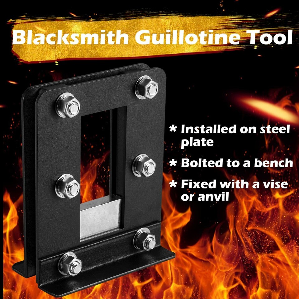 7PCS Blacksmith Guillotine Tool with 3 Sets of Dies, Flat, Fullering ...