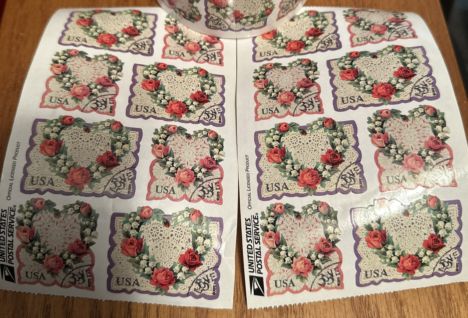 Gifted Victorian Sticker Love HEART Valentine USPS Stamp PRODUCT LACE ...