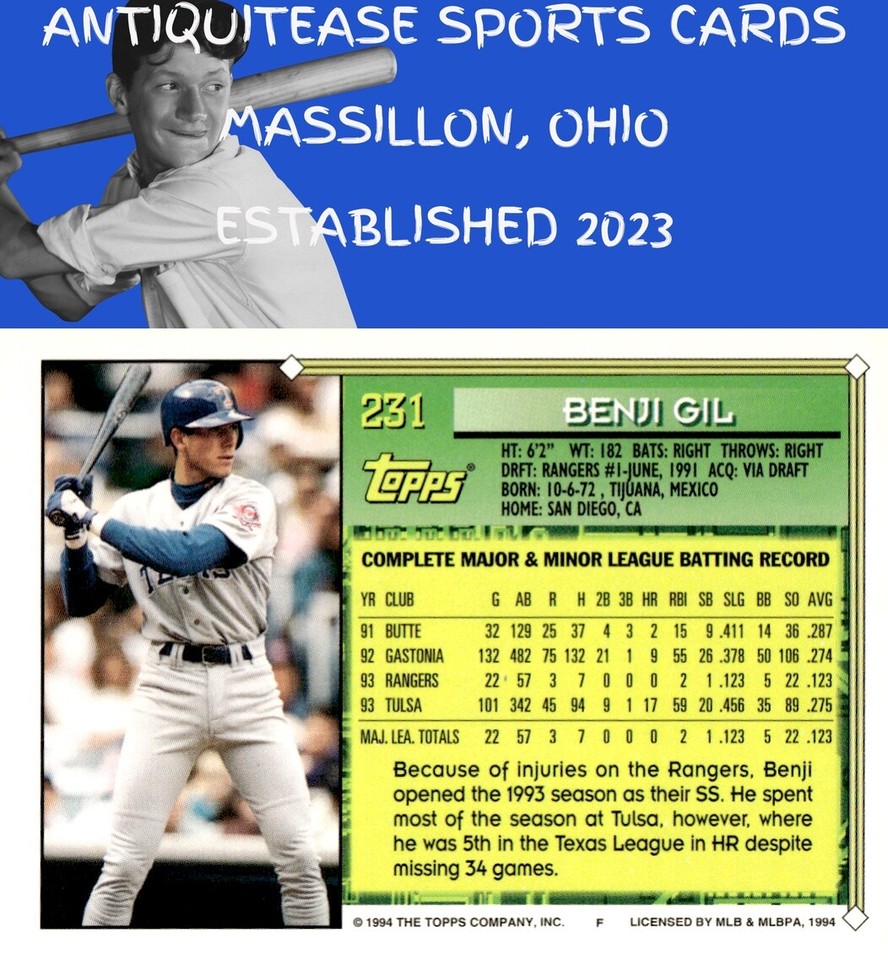 1994 Topps Gold #231 Benji Gil | eBay