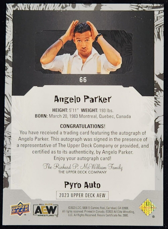 ANGELO PARKER 2023 Upper Deck AEW PRYO AUTO 14/25 | eBay