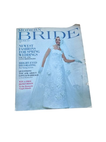 Vintage Modern Bride Magazine Feb Mar 1967 Wedding Fashion Bridal Ads ...