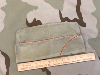 US ARMY VINTAGE KHAKI GARRISON CAP TWILL ENVELOPE HAT OFFICER SIGNAL ...