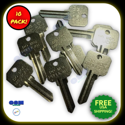 10 Uncut Kwikset, Atlas, Dexter KW1 Brass "Do Not Duplicate" Key blanks ...