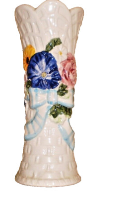 Vintage 18 daniel brand 3D Floral Glazed Porcelain Vase | eBay