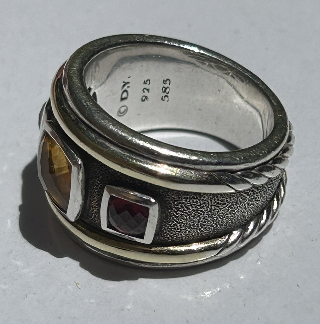 Vintage David Yurman 3 Stone Band Ring - Gem