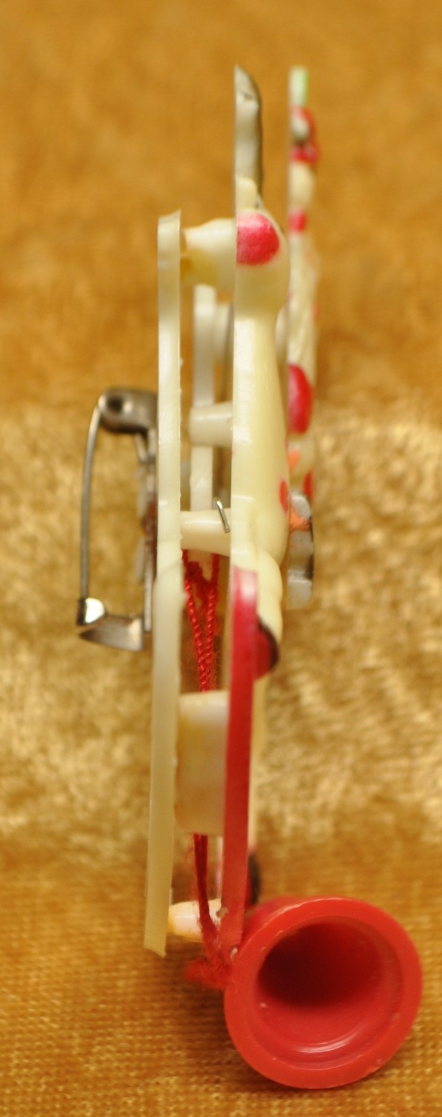 Vintage Santa Riding a Reindeer Pin~ Pull Cord | eBay